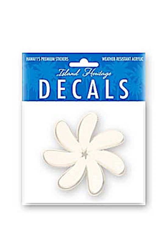 Acrylic Decal Sticker - Tiare Gardenia White - Welcome to the Islands