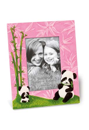 Designer Collection 4x6 Photo Frame, Pink Pandas - Welcome to the Islands