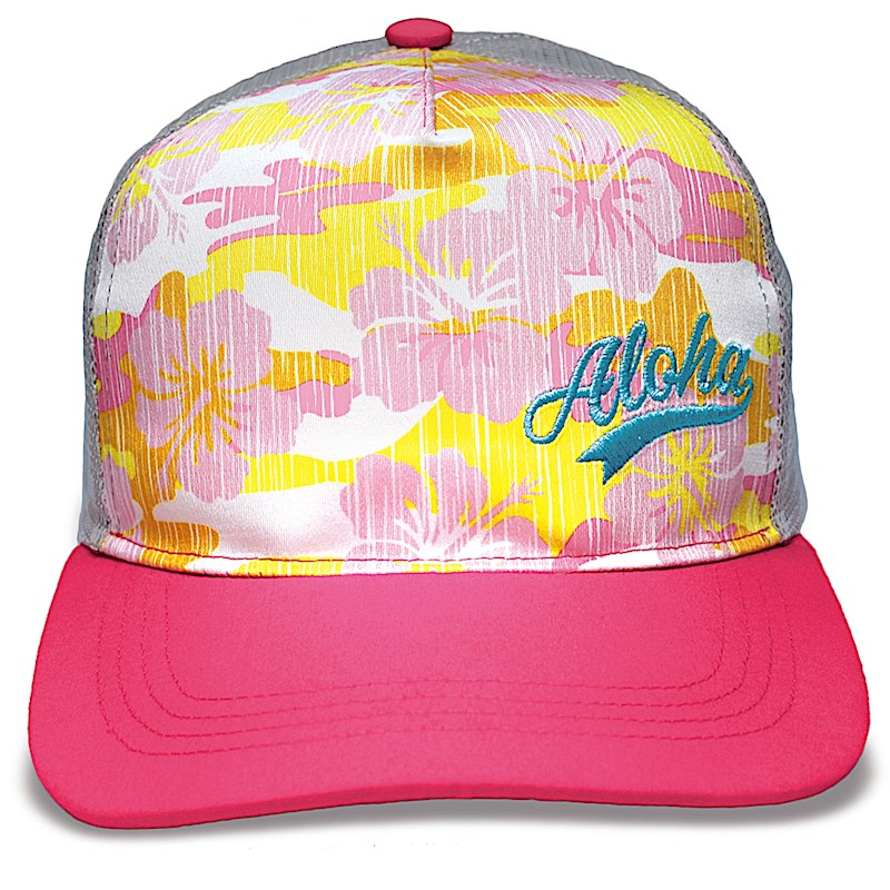 Island Caps, Aloha Camo - Pink - Welcome to the Islands