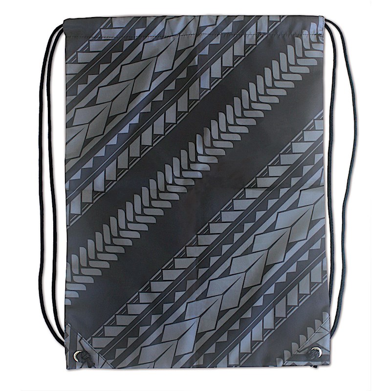 Drawstring Backpack, Tribal - Gray * - Welcome to the Islands