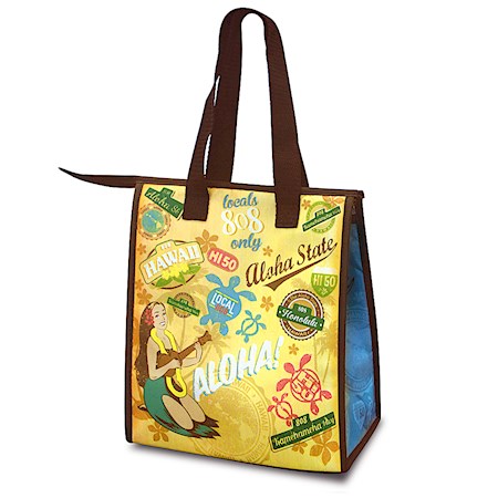 INSULATED LUNCH BAG, RETRO ALOHA - Welcome to the Islands