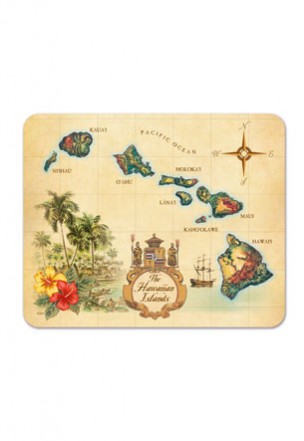 IH Microfiber Mouse Pad - Islands of Hawaii Tan - Welcome to the Islands