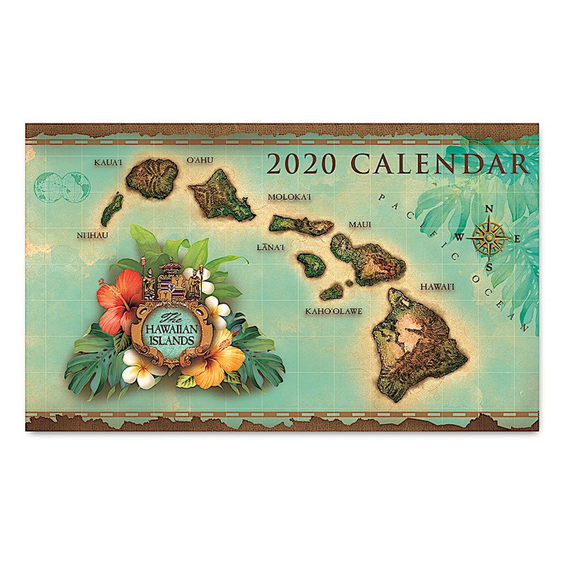 2020 Pocket Calendar Islands of Hawaii - Green - Welcome to the Islands