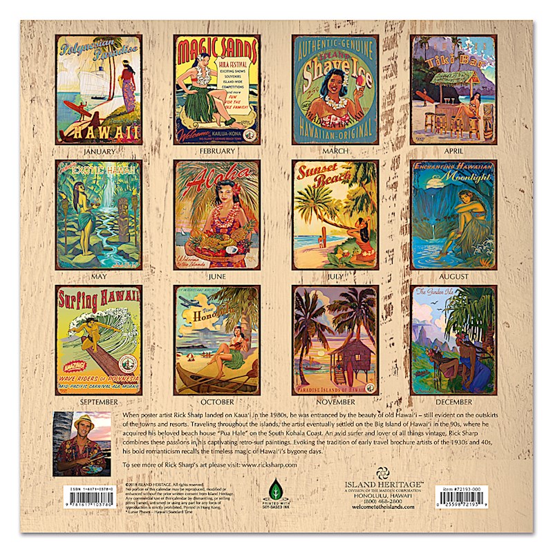 2019 Deluxe Calendar Vintage Hawaii - Welcome to the Islands