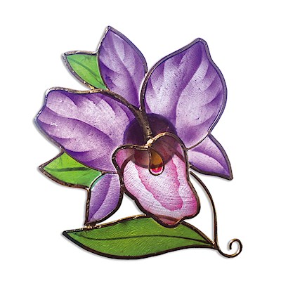 Hand-Painted Capiz Magnet Orchid - Welcome to the Islands
