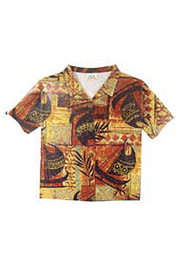 Aloha Shirt Greeting Card Outrigger Voyage - Welcome to the Islands